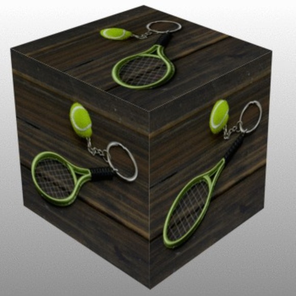 Accessories | 3d Tennis Ball Yellow Racket Lime Green Key | Poshmark